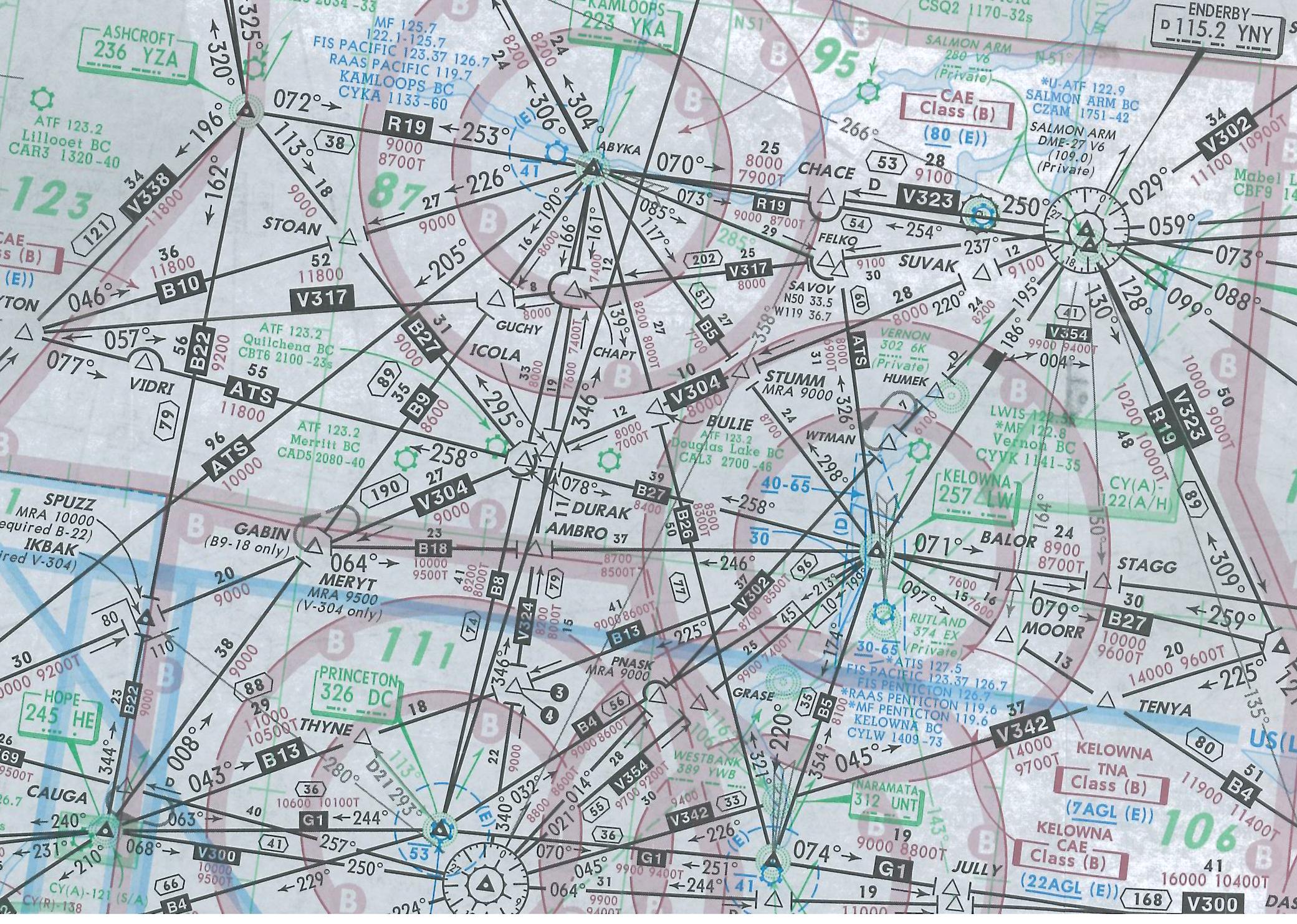 Map Room, IFR Princeton South, Langley Flying School.